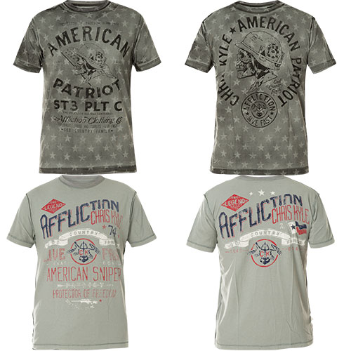 Affliction CK Old Glory Rev. T-Shirt Print mit Soldatenköpfen