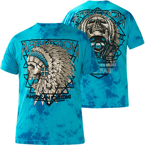 Affliction T-Shirt Ursa Major mit geschmückten Indianerkopf