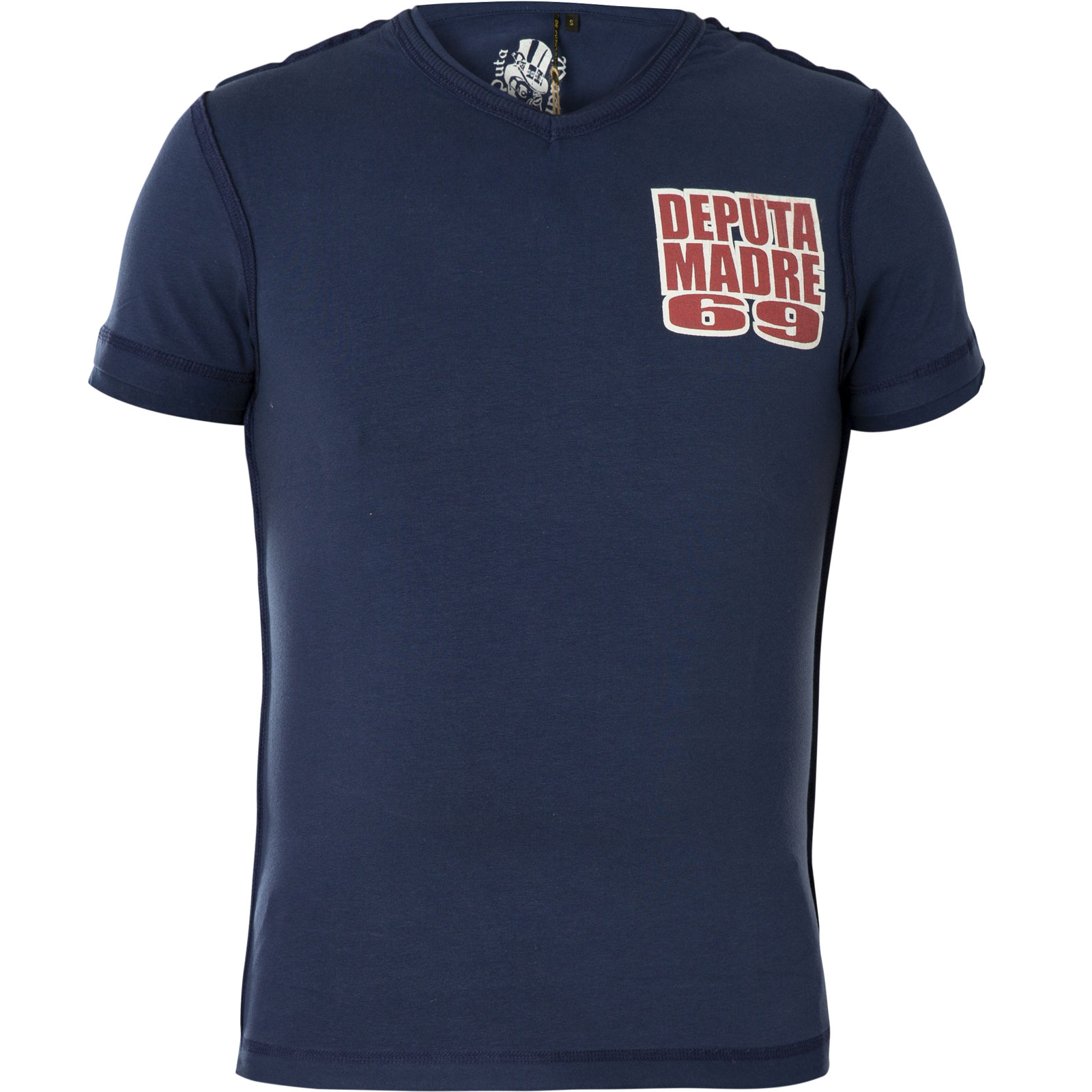 De Puta Madre T-Shirt 06EX04237 mit Schriftzug und großem Patch