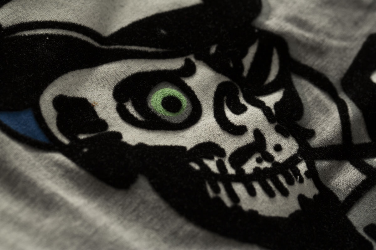 De Puta Madre T-Shirt 06EX04225 Print mit Totenkopf und Zylinder