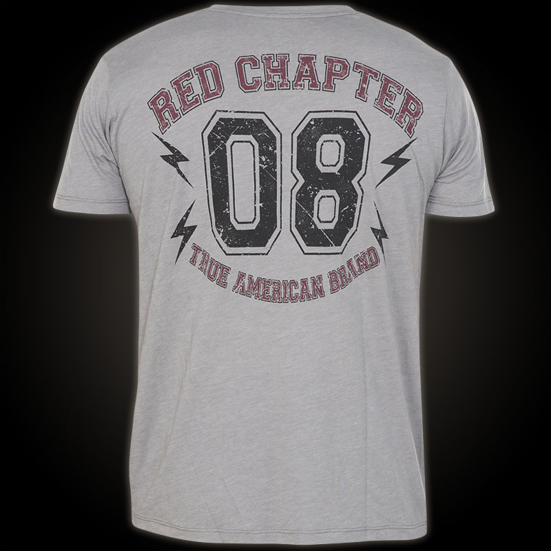 Red Chapter T-Shirt Determined/Relentless mit auffälligem Motorradhelm
