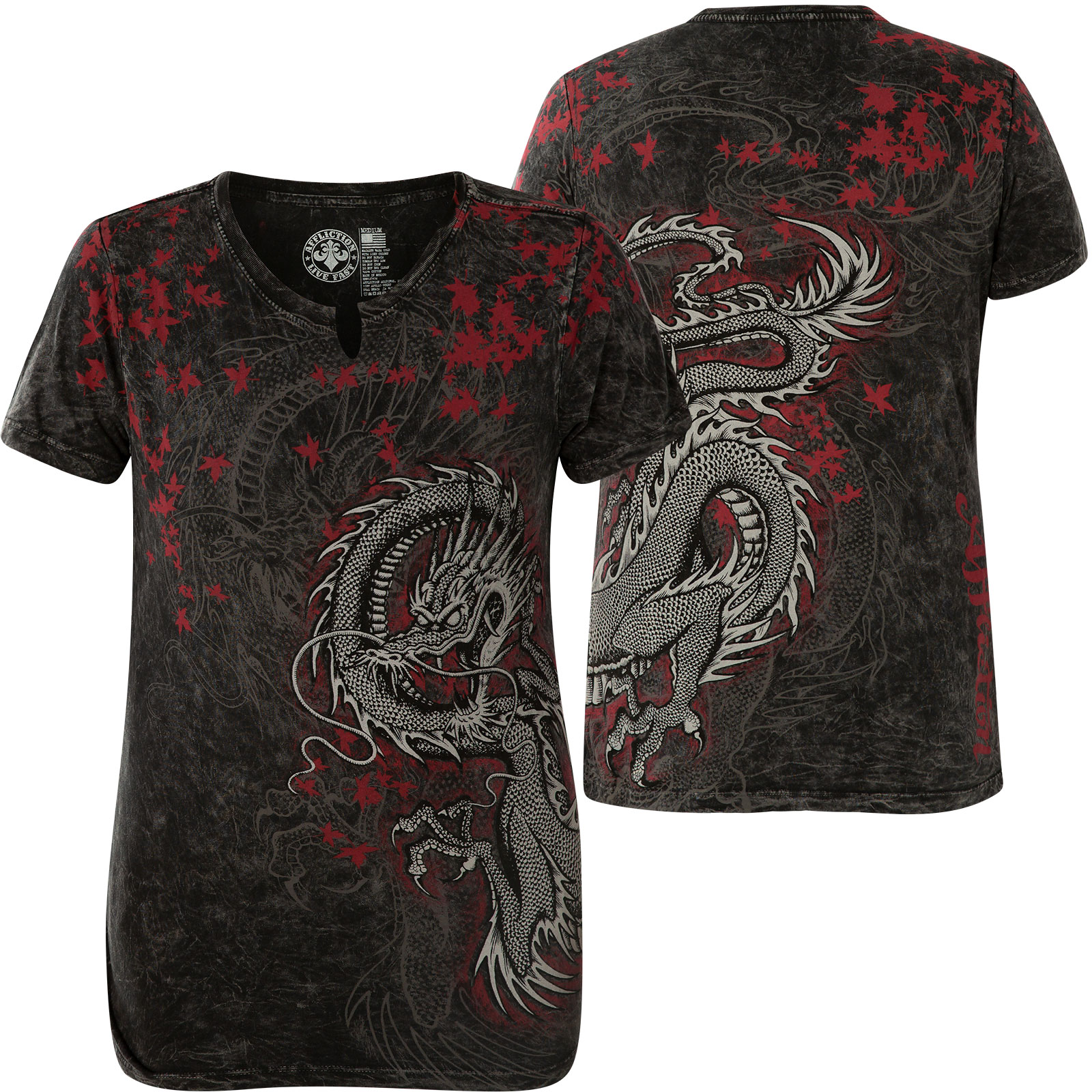 Affliction Dragon T-Shirt Print mit Drachen