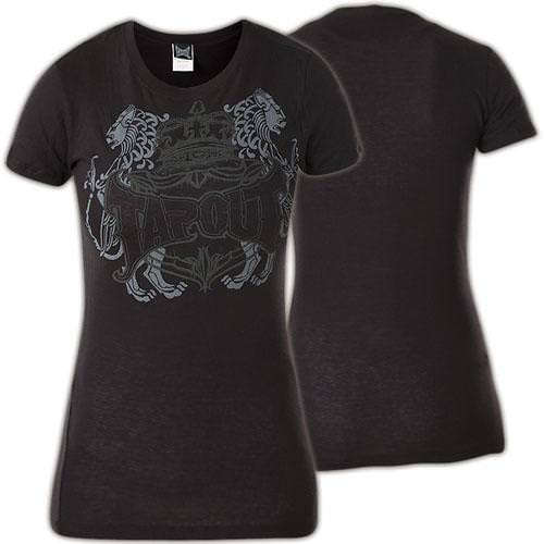 Tapout T-Shirt Princess Crown Print einer Kone und zweier Löwen