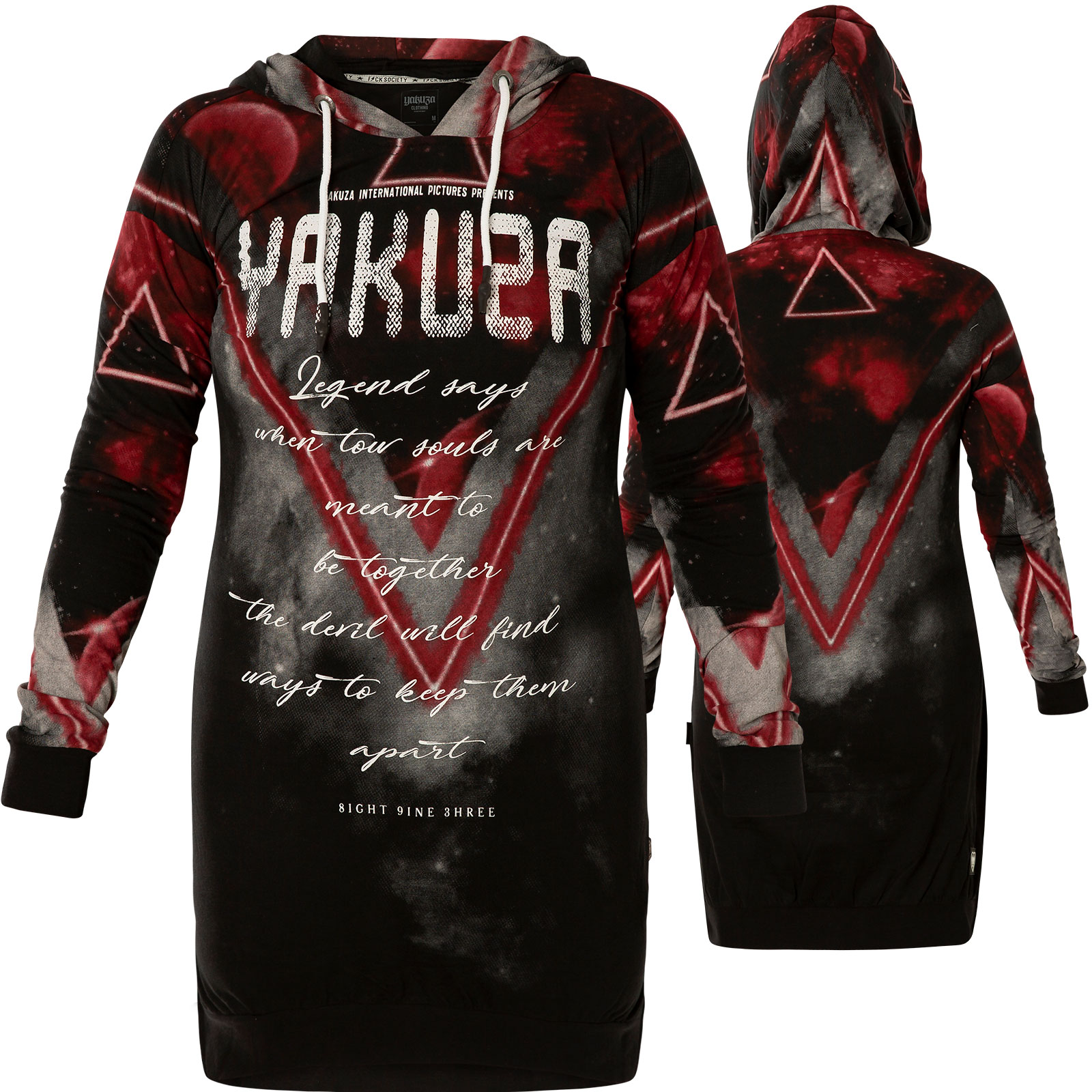 Yakuza Kleid Spacy Lite Hoodie Dress GKB-18131 mit All Over Print und ...