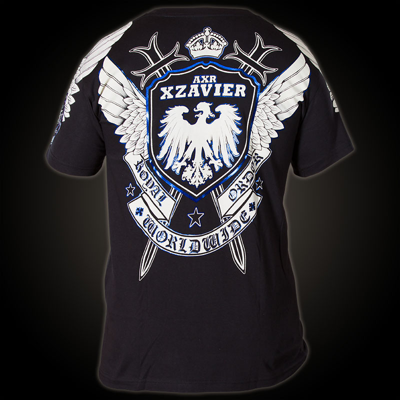 Xzavier The Flyer T-Shirt - Schwarzes T-Shirt mit großen Print Designs ...